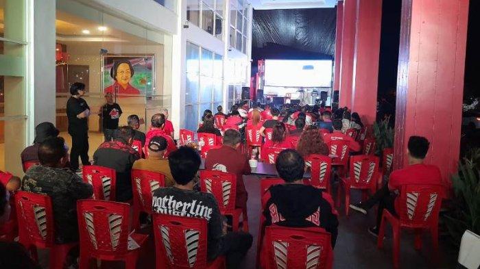 Ratusan Pendukung Ganjar Mahfud Padati Lokasi Noreng di Kantor DPD PDIP Sulut - Tribunmanado.co.id