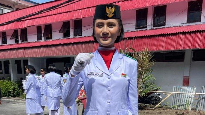 Upacara HUT RI di Kota Bitung Sulawesi Utara, Ini Cerita Paskibraka Pembawa Baki Keysia Woran ...