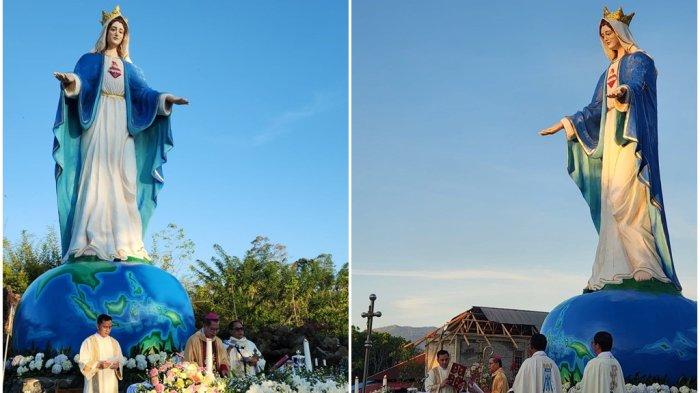 Uskup Manado Berkati Patung dan Taman Maria di Paroki Maria Ratu Damai ...