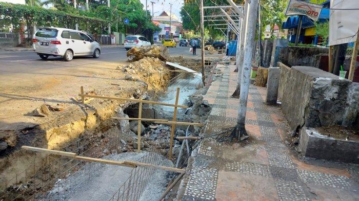 Begini Potret Perbaikan Selokan di Jalan Sam Ratulangi Manado Sulawesi Utara - Tribunmanado.co.id