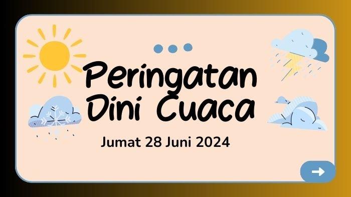 Peringatan Dini BMKG Cuaca Besok Jumat 28 Juni 2024, Wilayah Waspada Alami Hujan Lebat dan Angin ...