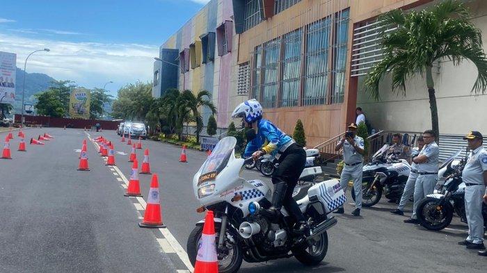 Potret Anggota Sat PJR Ditlantas Polda Sulut Gelar Pelatihan Mengemudi ...
