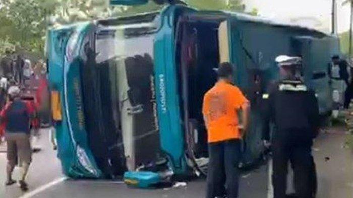 Kecelakaan Maut, 3 Orang Tewas Usai Bus Pariwisata Terguling, Bupati ke Lokasi Laka ...
