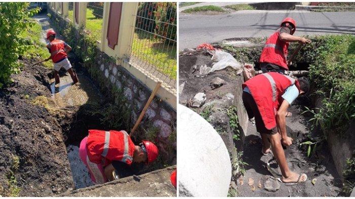Kerap Dikeluhkan Masyarakat, Tim Helm Merah Bersihkan Got Tersumbat di ...