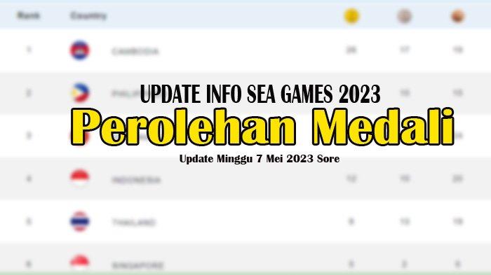 Perolehan Medali SEA Games 2023, Update Minggu 7 Mei 2023 Sore - Tribunmanado.co.id
