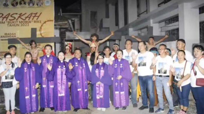 Steven Kandouw Ikuti Jalan Salib bersama Jemaat GMIM Bukit Moria Rike ...