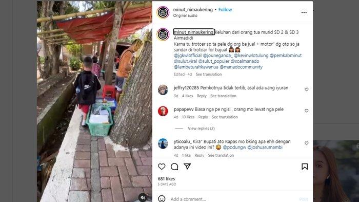 Berita Viral Trotoar di Minut Dijadikan Tempat Jualan, Warga dan Pedagang Adu Argumen, Netizen ...