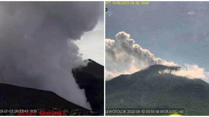 Gunung Ile Lewotolok di NTT Erupsi, Tinggi Abu Vulkanik Capai 500 Meter - Tribunmanado.co.id