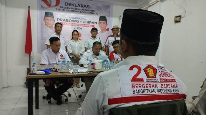Potret DPC Gerindra Manado Saat Deklarasi Dukungan Prabowo-Gibran Sebagai Capres-Cawapres 2024 ...