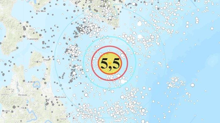Gempa 5,5 SR Siang Ini Senin 23 Mei 2022, Baru Saja Guncangan di Laut, Info Lokasinya ...