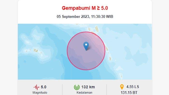 Gempa Bumi Magnitudo 5,0 Guncang Maluku Selasa Siang, BMKG: Tidak Berpotensi Tsunami ...