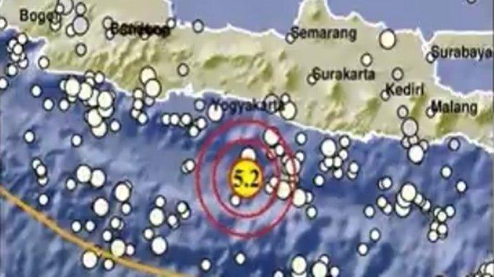 Gempa Guncang Yogyakarta Jumat 17 Maret 2023, Baru Saja Guncang di Laut, Info BMKG Magnitudo 5.2 ...