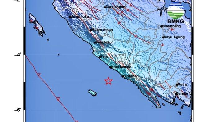 Gempa Terkini Guncang Bengkulu Senin Malam, Magnitudo 5,3 SR, BMKG: Tidak Berpotensi Tsunami ...