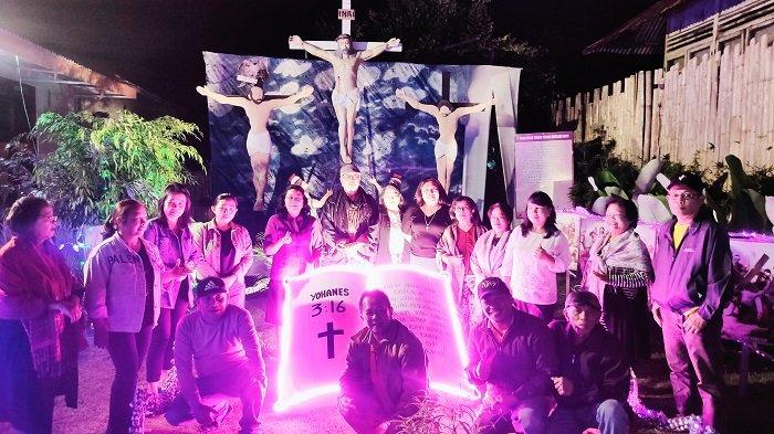 Hiasan Taman Paskah Jemaat GMIM Alfa Omega Rinegetan Minahasa, Maknai ...