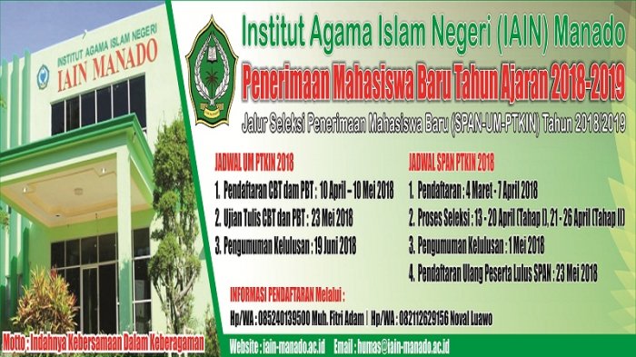 IAIN Manado Buka Penerimaan Mahasiswa Baru, Simak Infonya Berikut ...