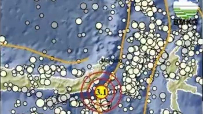 Gempa Bumi di Tutuyan Sulawesi Utara, Jumat 18 April 2025, Info BMKG Magnitudo 3.1 SR ...
