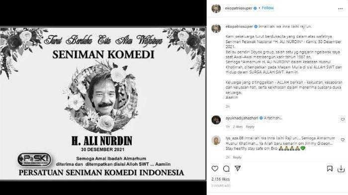 Ali Nurdin Meninggal Dunia Komedian Senior Sekaligus Pendiri Doyok ...