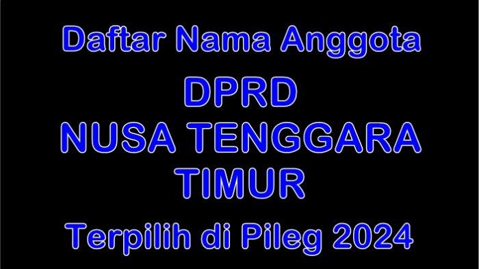 Daftar Nama-nama Anggota DPRD Nusa Tenggara Timur Terpilih di Pileg 2024, Dapil NTT 1 hingga 8 ...