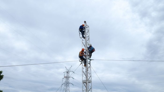 PLN Rampungkan Instalasi Tower Emergency Transmisi Isimu-Marisa ...