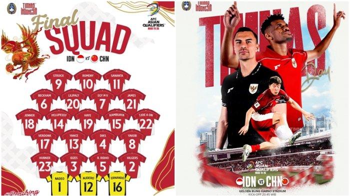 Daftar 23 Nama Pemain Timnas Indonesia Akan Lawan China Malam Ini, Beckham Masuk Skuad - Halaman ...