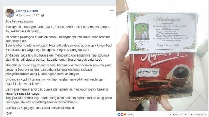 Viral Facebook, Undangan Pernikahan Sederhana, Direkat Pada Kopi Instan ...