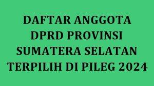 Daftar Lengkap Nama-nama Anggota DPR RI dan DPRD Provinsi Sumatera Selatan Terpilih di Pileg ...