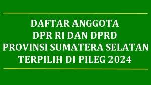 Daftar Lengkap Nama-nama Anggota DPR RI dan DPRD Provinsi Sumatera Selatan Terpilih di Pileg ...