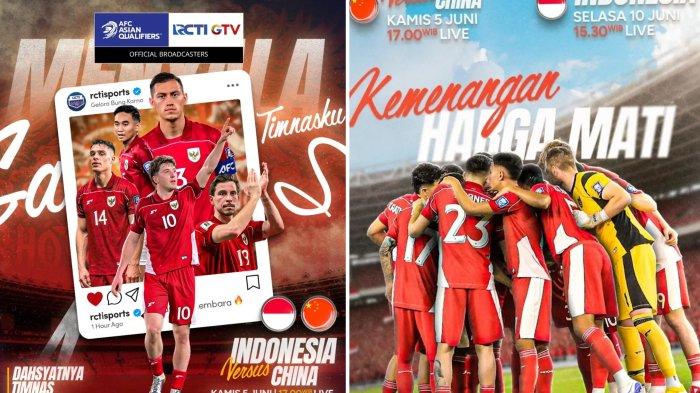 LINK Nonton RCTI! Live Streaming Timnas Indonesia vs China Kualifikasi Piala Dunia 2026 ...