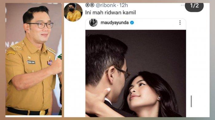 Viral Netizen Sangka Gubernur Jabar Ridwan Kamil sebagai Suami Maudy Ayunda, Ini Respon Kang ...