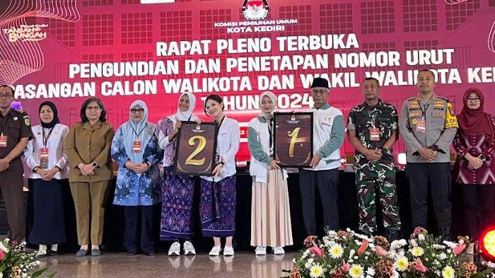 Hasil Pengundian Nomor Urut Paslon Pilkada Kota Kediri, Vinanda-Gus Qowim Dapat Nomor Urut 1 ...