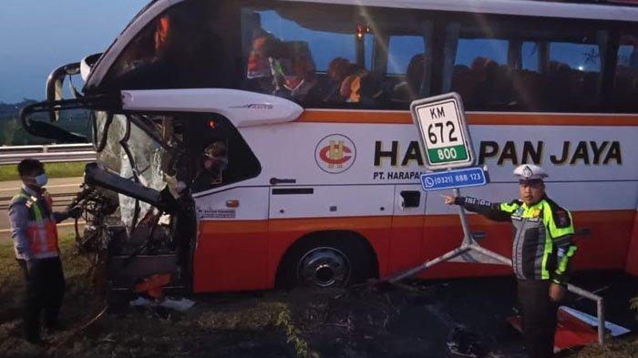 Bus Harapan Jaya Tabrak Truk di Tol Mojokerto-Jombang, Kondektur Asal Kediri Meninggal ...