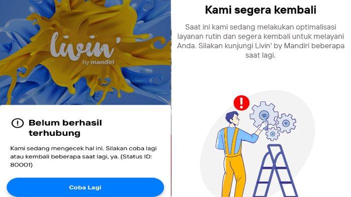 Livin Mandiri Error Siang ini, Bank Mandiri Meminta Maaf dan Sebut Ada ...