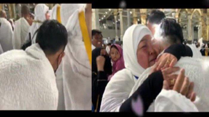 5 Tahun Terpisah, Pecah Tangis Ibu Bertemu Anak Kandungnya di Tanah Suci, Berpelukan di Depan ...