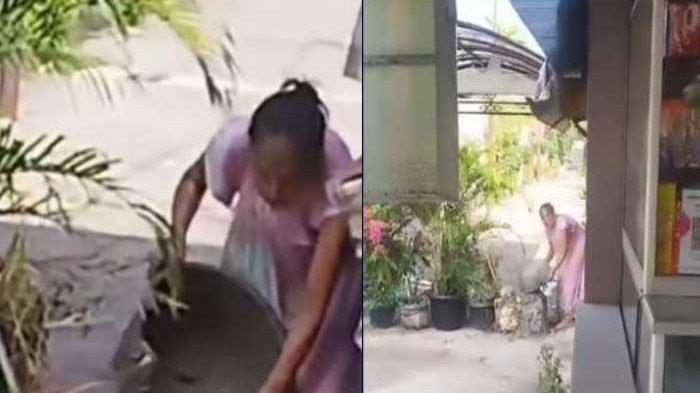 AKSI Emak-emak Tutup Jalan Rumah Warga Demi Parkir Mobil Anak, Cor Semen dan Pakai Pot Bunga ...