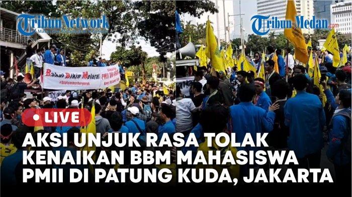 Demo Tolak Kenaikan Harga BBM di Patung Kuda Monas Diwarnai Aksi Saling Dorong dan Lempar Botol ...