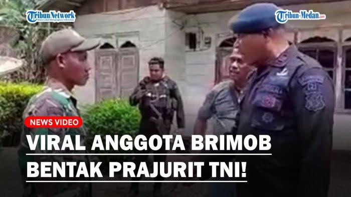Viral Anggota Brimob Bentak Prajurit TNI yang Dokumentasikan Polisi saat Razia! - Tribun-medan.com