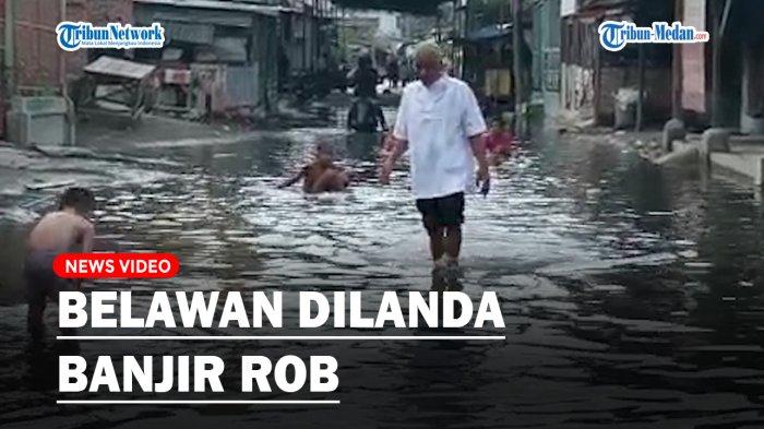 Hari Pertama Lebaran Idul Fitri 1444 Hijriah Warga Belawan Disambut Banjir Rob - Tribun-medan.com