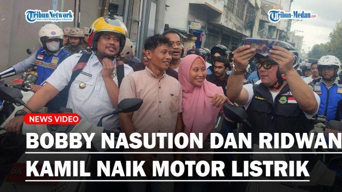 Begini Momen Wali Kota Bobby Nasution dan Ridwan Kamil Keliling Kota Medan Naik Motor Listrik ...