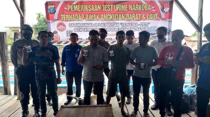 Ops Lilin Toba 2022, Narkoba Polres Tanjungbalai Cek Urine Nakhoda dan ABK - Tribun-medan.com