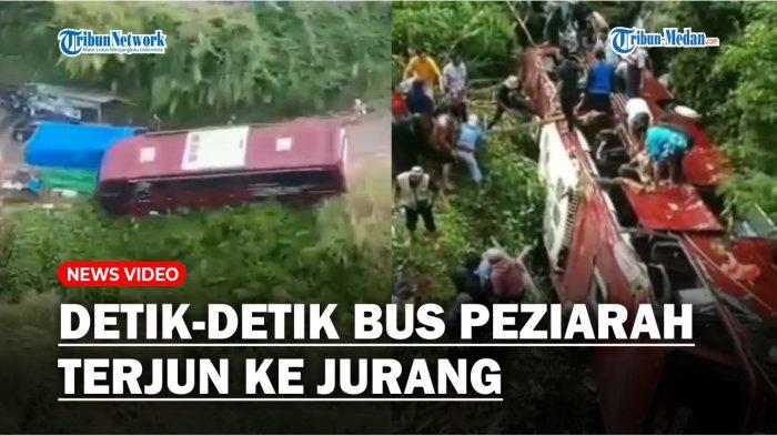 Detik-detik Bus Peziarah Terjun ke Jurang di Jalur Objek Wisata Guci, Sopir Masih Ngopi - Tribun ...