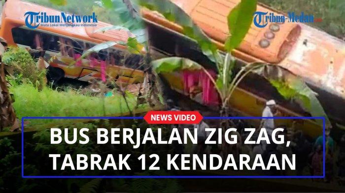 Diduga Alami Rem Blong, Bus Pariwisata Berjalan Zig Zag Tabrak 12 ... Diduga Alami Rem Blong, Bus Pariwisata Berjalan Zig Zag Tabrak 12 ...