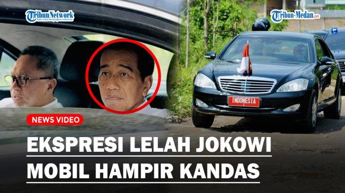 Ekspresi Lelah Presiden Jokowi Saat Mobil Hampir Kandas Lewati Jalan Rusak di Lampung - Tribun ...