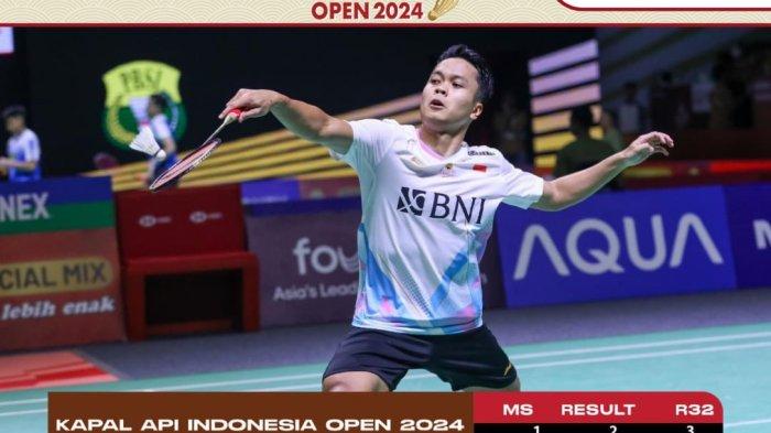 REKAP Indonesia Open 2024 Hari Ini, Ginting Keok Duluan, 6 Wakil Tuan Rumah Lolos 16 Besar ...