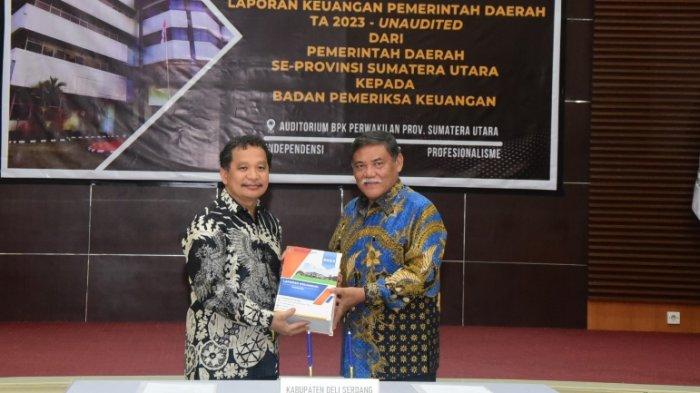 Bupati HM Ali Yusuf Siregar Serahkan LKPD Tahun 2023 Pemkab Deliserdang - Tribun-medan.com
