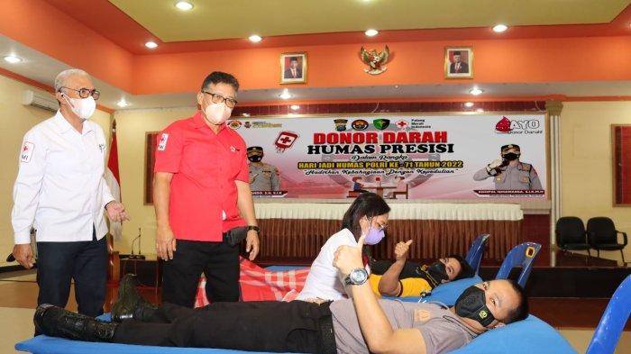 HUT Ke-71 Humas Polri, Polres Siantar Gelar Donor Darah - Tribun-medan.com