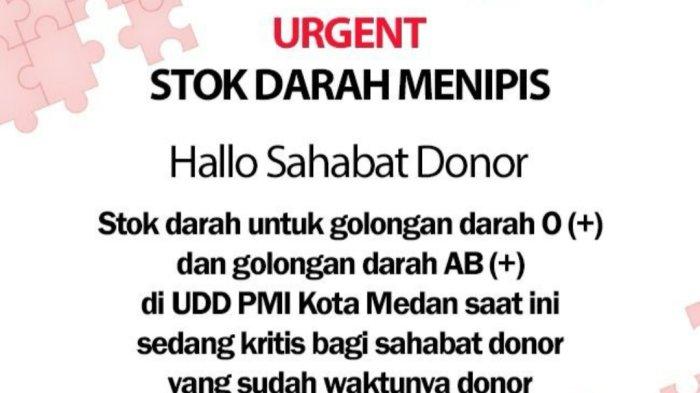 Stok Darah di Kota Medan Menipis, PMI Ajak Masyarakat Lakukan Donor ...
