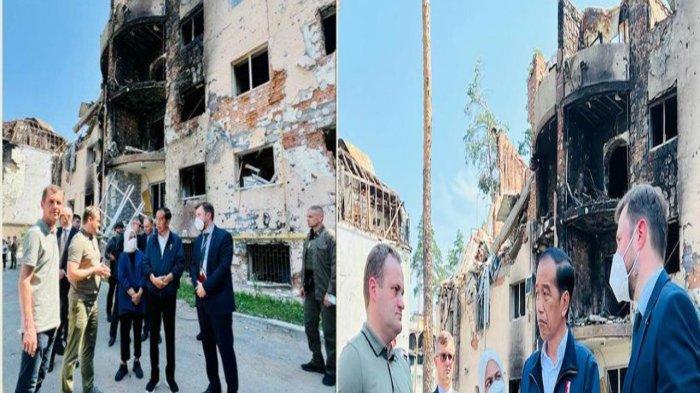 Tinjau Puing-puing Bangunan di Kota Irpin, Jokowi Harap Perang Ukraina ...