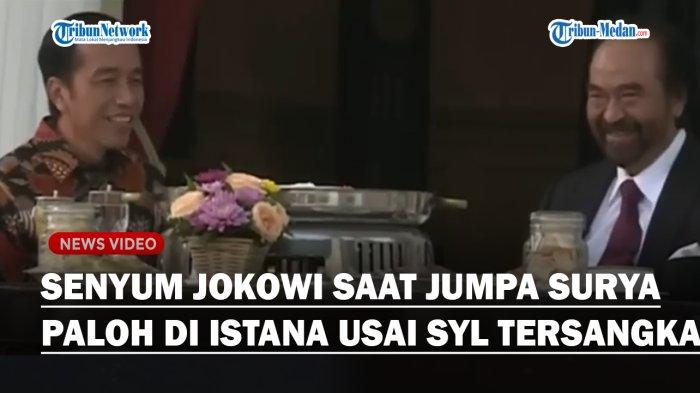 Jokowi Banyak Senyum Saat Bertemu Surya Paloh di Istana Usai Syahrul Tersangka Kasus Korupsi di ...