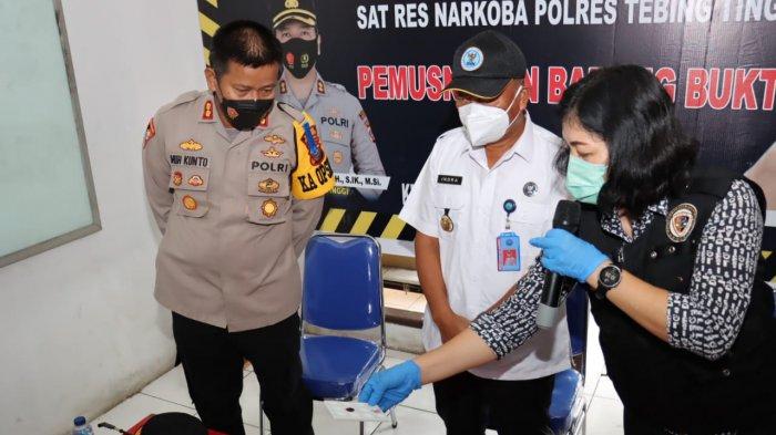 Kapolres Tebing Tinggi Musnahkan 13252 Butir Ekstasi dan 64,96 Gram Sabu Hasil Ops Antik Toba ...