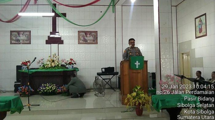 Kapolsek Sibolga Selatan Beri Pesan Kamtibmas Di Gereja Tribun Medan